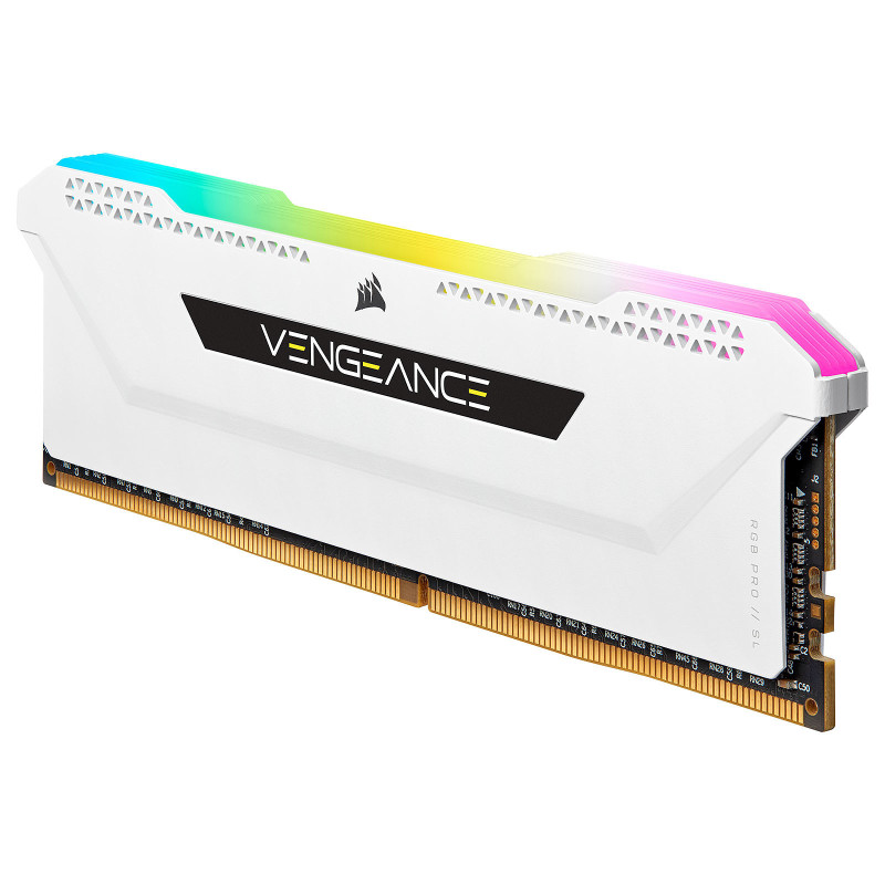 DDR4 Corsair Vengeance RGB PRO SL Kit 16Go 2x8Go 3200Mhz CL16 Blanc