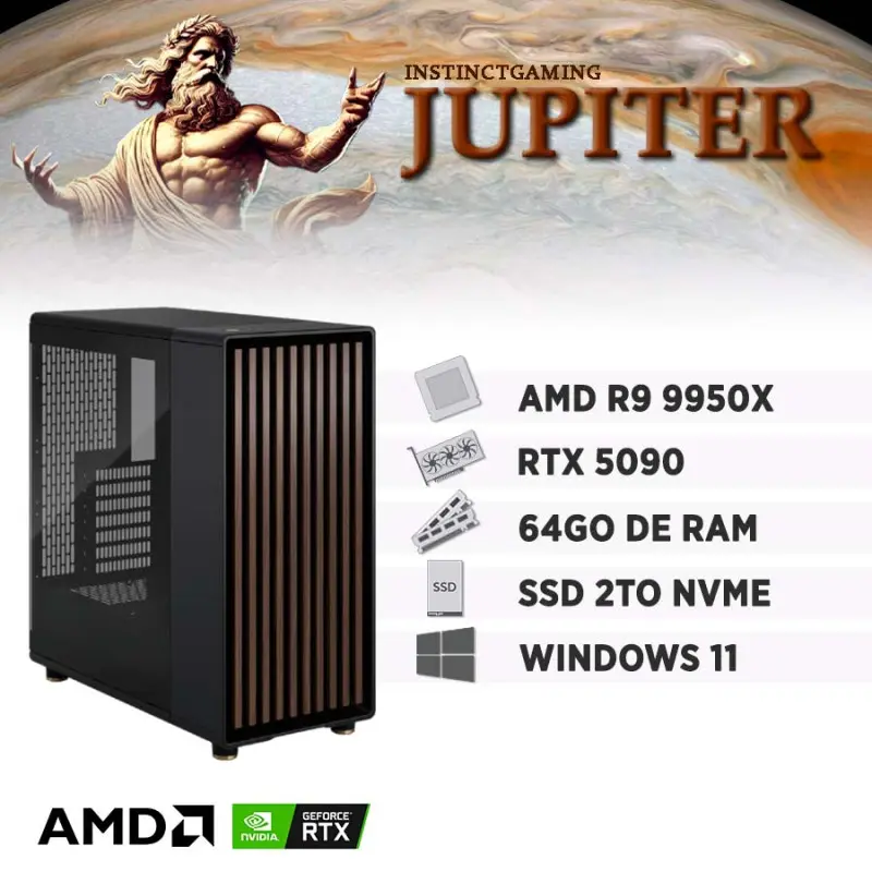 PC Gamer RTX 5090 JUPITER R9-9950X 64Go 2To Windows 11Pro Couleur Noir ...