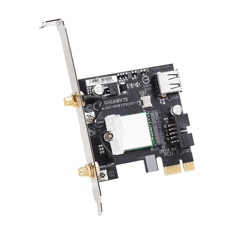 Carte Réseaux PCI-Express Wifi AC + Bluetooth Gigabyte GC-WB1733D-I